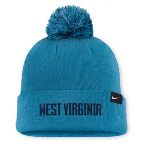Nike West Virginia Primetime Campus Toned College Cuffed Pom Beanie - Blue