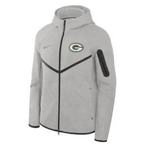 Nike Green Bay Packers Nike NFL Tech Fleece Windrunner Full-Zip Hooded Jacket Grey