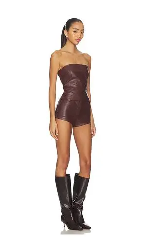 Superdown Faux Leather Short Set