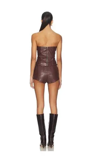 Superdown Faux Leather Short Set