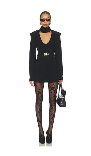 ROWEN ROSE X Abito Mini Dress - Black