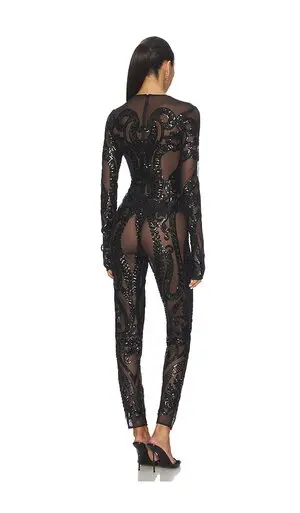 Norma Kamali Long Sleeve Crew Neck Catsuit