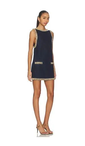 Retrofete Dorte Denim Mini Dress - Indigo Rinse & Gold