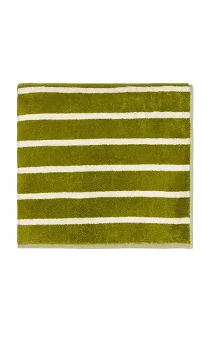 DUSEN DUSEN Bird Stripe Bath Towel In Green - Mallard