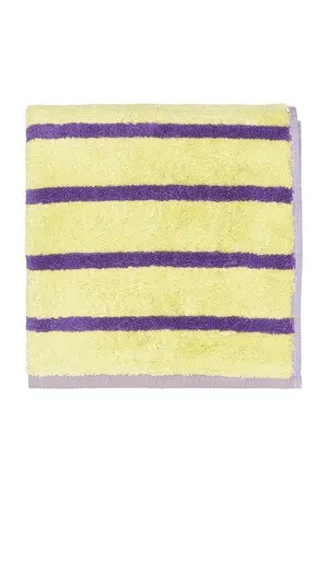 DUSEN DUSEN Bird Stripe Hand Towel In Yellow,purple - Goldfinch