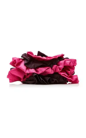 Dries Van Noten Ruffle Satin Clutch