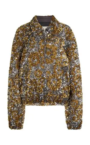 Dries Van Noten Vinnia Sequinned Bomber Jacket