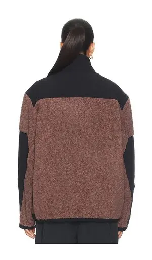 SKIMS Teddy Half Zip Up Pullover - Umber Contrast