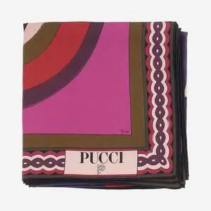 Emilio Pucci Printed Silk Scarf - Red
