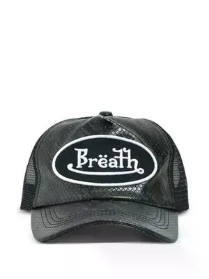 BREATH Snakeskin-embellished Trucker Hat - Black