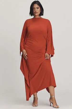 ELOQUII Cape Jersey Maxi Dress