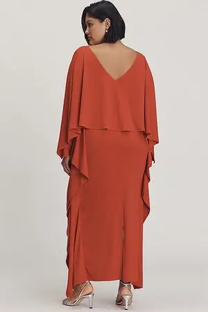 ELOQUII Cape Jersey Maxi Dress