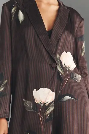 Anthropologie Printed Silky Blazer Mini Dress