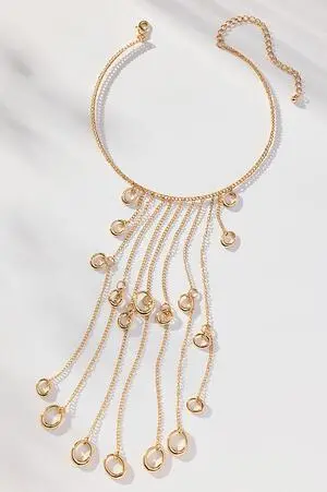 Anthropologie Collar Chain Loop Statement Necklace - Gold