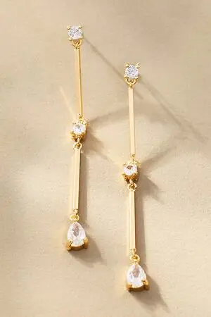 Anthropologie Delicate Drop Earrings - Clear