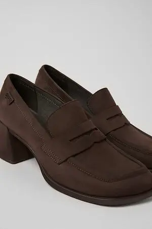 Camper Kora Nubuck Heeled Loafers