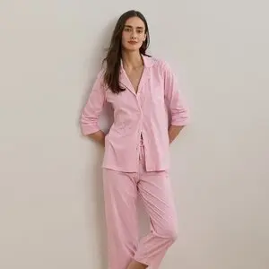 Ralph Lauren Cotton Sleep Set - Pink White Stripe