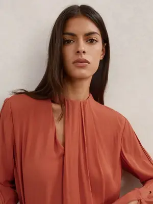 REISS Marta Draped Blouse