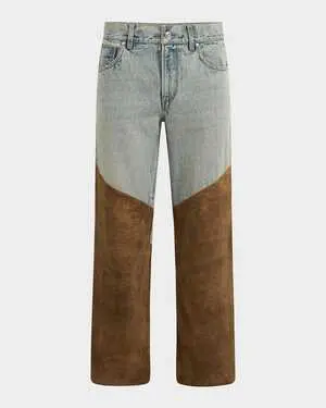 Hudson Jeans Denim And Suede Pants - Monroe