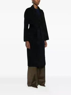 Aspesi Belted Coat With Pockets - Blue