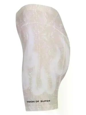 VISION OF SUPER Flame-print Shorts - Neutrals