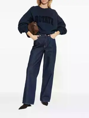 ROTATE BY BIRGER CHRISTENSEN Oversized Cotton Sweatshirt With Logo Detail