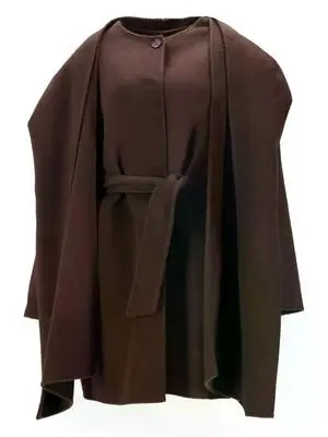 P.a.r.o.s.h Belted Wool Coat - Brown