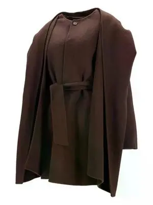 P.a.r.o.s.h Belted Wool Coat - Brown