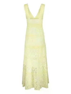 Temptation Positano Light V-neck Sleeveless Tiered Lace Maxi Dress