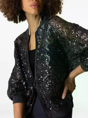 Brunello Cucinelli Sequin-knitted Bomber Jacket