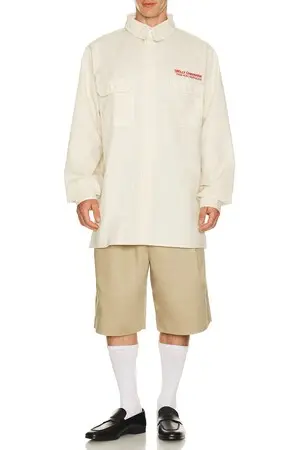WILLY CHAVARRIA Long Sleeve Corcoran Work Shirt In White