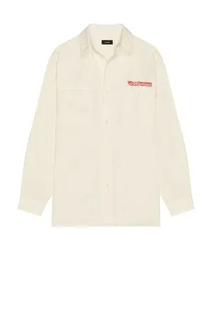 WILLY CHAVARRIA Long Sleeve Corcoran Work Shirt In White