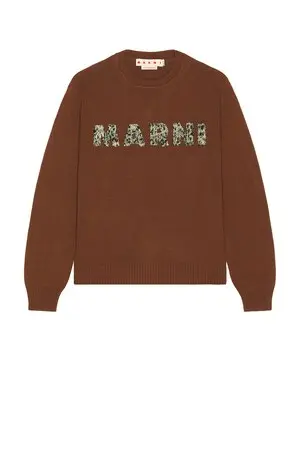 Marni Round Neck Sweater With Embroidered Graphic
