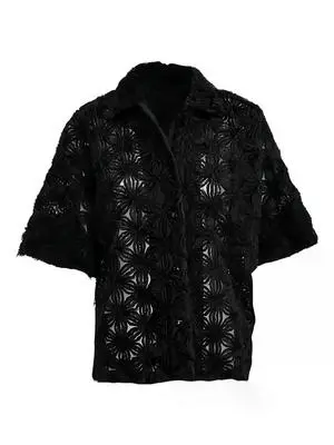 ODEEH Flower-motif Short-sleeve Shirt