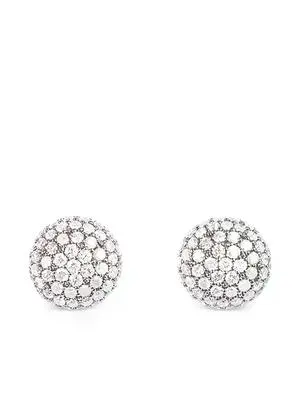 Sidney Garber 18k White Gold Diamond Button Earrings - Silver