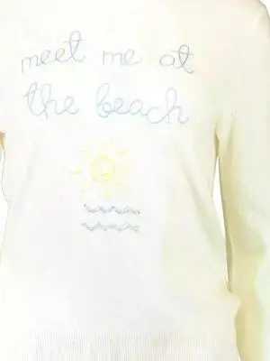 Lingua Franca Embroidered Cashmere Sweater