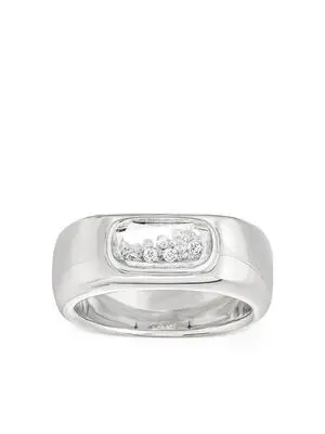 Moritz Glik 18k White Gold Diamond And Sapphire Ring - Silver