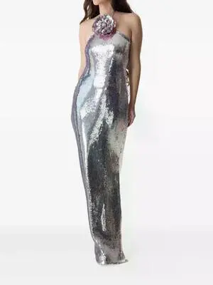 RODARTE Sequin Flower-appliqué Dress