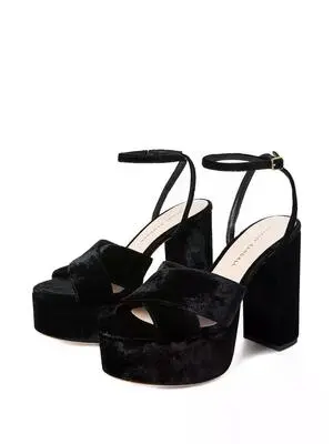 LOEFFLER RANDALL 130mm Loretta Platform Sandals - Black