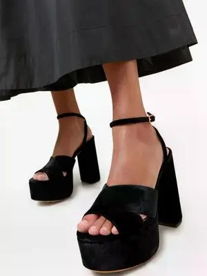 LOEFFLER RANDALL 130mm Loretta Platform Sandals - Black