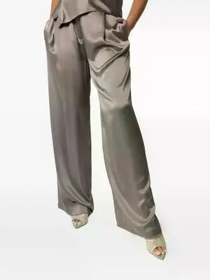 THE SEI Pleated Satin Trousers - Grey