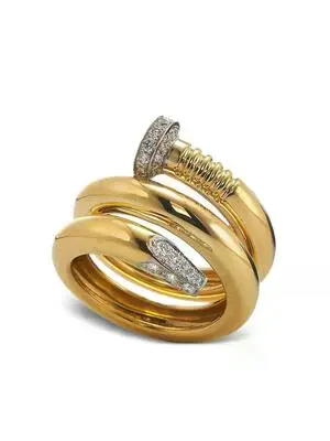 David Webb 18k Yellow Diamond Nail Ring