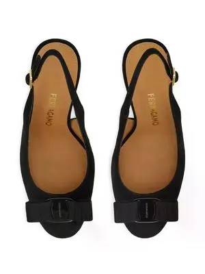 FERRAGAMO Vara Bow Detail Slingback Pumps - Black