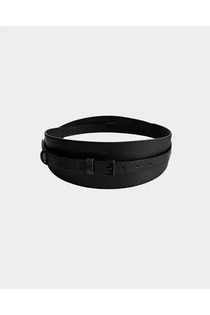 Rudsak Rena Leather Wrap Waist Belt - Black