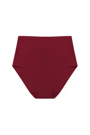 Natori Bliss Bare Cotton High Waist Brief - Red