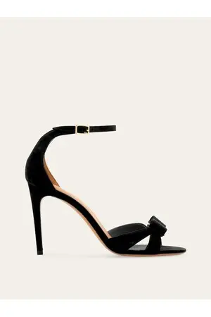 FERRAGAMO Vara Bow Suede Sandals - Black