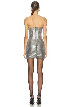 Dolce & Gabbana Metallic Strapless Mini Dress