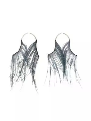LEMAIRE Feather-embellished Hoop Earrings