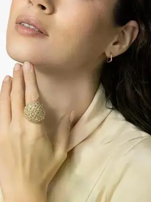 PARULINA 18k Yellow Briar Diamond Huggie Earrings