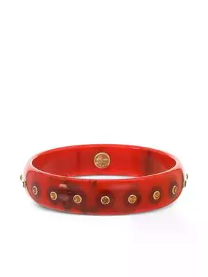 Mark Davis 18k Yellow Gold Citrine Bakelite Bangle - Red